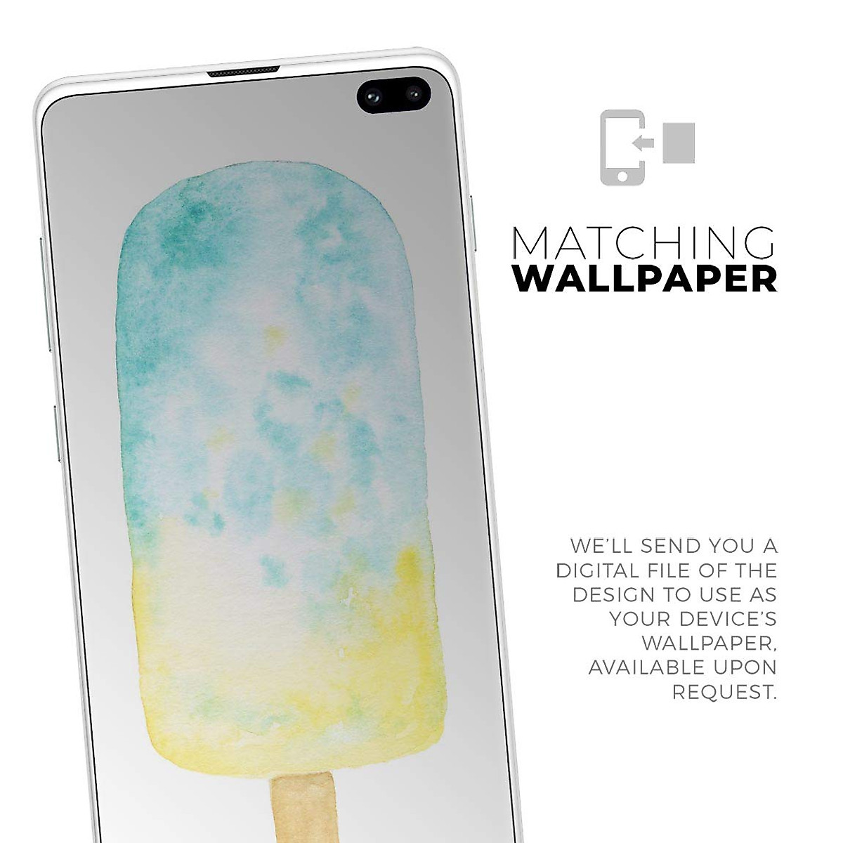 DesignSkinz Summer Mode Ice Cream v9 Protective Vinyl Decal Wrap Skin Cover Compatible with The Samsung Galaxy S20 (Screen Trim & Back Glass Skin)