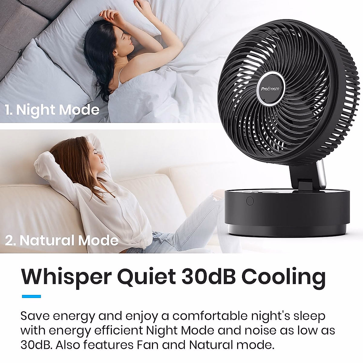 Pro Breeze Personal Table Fan with Remote Control, Fan 8” Desk Fan Powerful Turbo Fan, Whisper Quiet Fan Motor, 24 Speeds, 4 Modes & 12 Hour Timer, Table Fan for Bedroom, Tabletop Fan Air Circulator