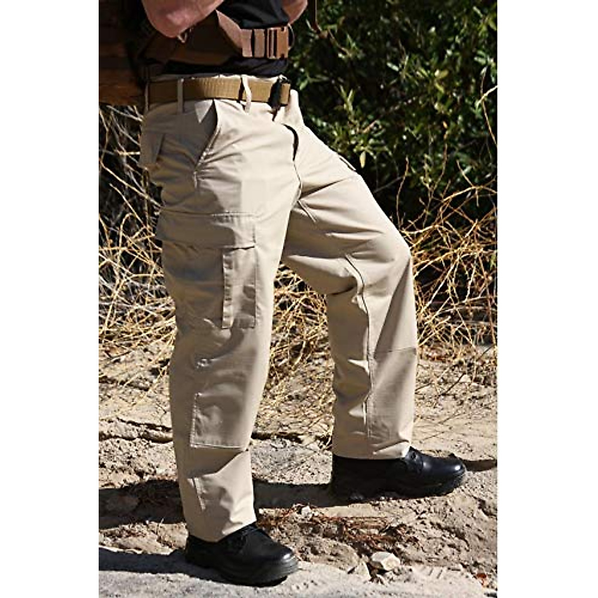 LAPG BDU Pants for Men, 6 Pocket Design BDU Tactical Cargo Pants, Lightweight Cotton Rip-Stop Fabric Pants, Charcoal, Medium/Regular