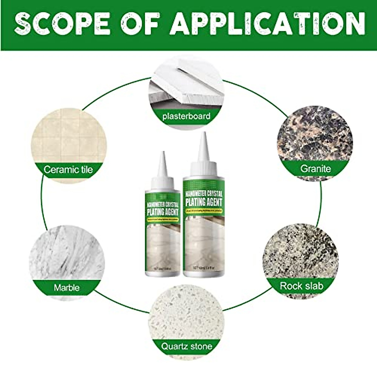 Nano Crystal Coating Agent for Tile &Furniture，Marble Nano Crystal-Plating Agent, Stone Crystal Plating Agent, Nano Crystal Plating Agent for Kitchen(50ml/3pcs)