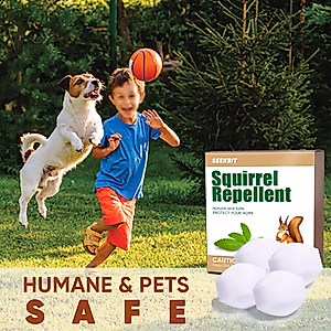 SEEKBIT 4 Pack Squirrel Repellent, Peppermint Garlic Keep Squirrel Out of Attic, Car, Engines, Roof, Outdoor Squirrel Deterrent Repels Chipmunk Rodent Mice Away from Garden, Yard, Warehouse