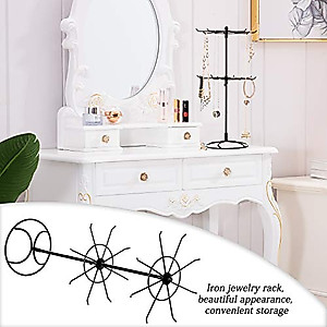Firlar 2 Tier Rotating Jewelry Tower Jewelry Stand, Metal Rotating Jewelry Display Holder Jewelry Tree Stand Bracelet Rotation Holder Jewelry Display Rack Organizer for Necklace Bracelet Earring Ring