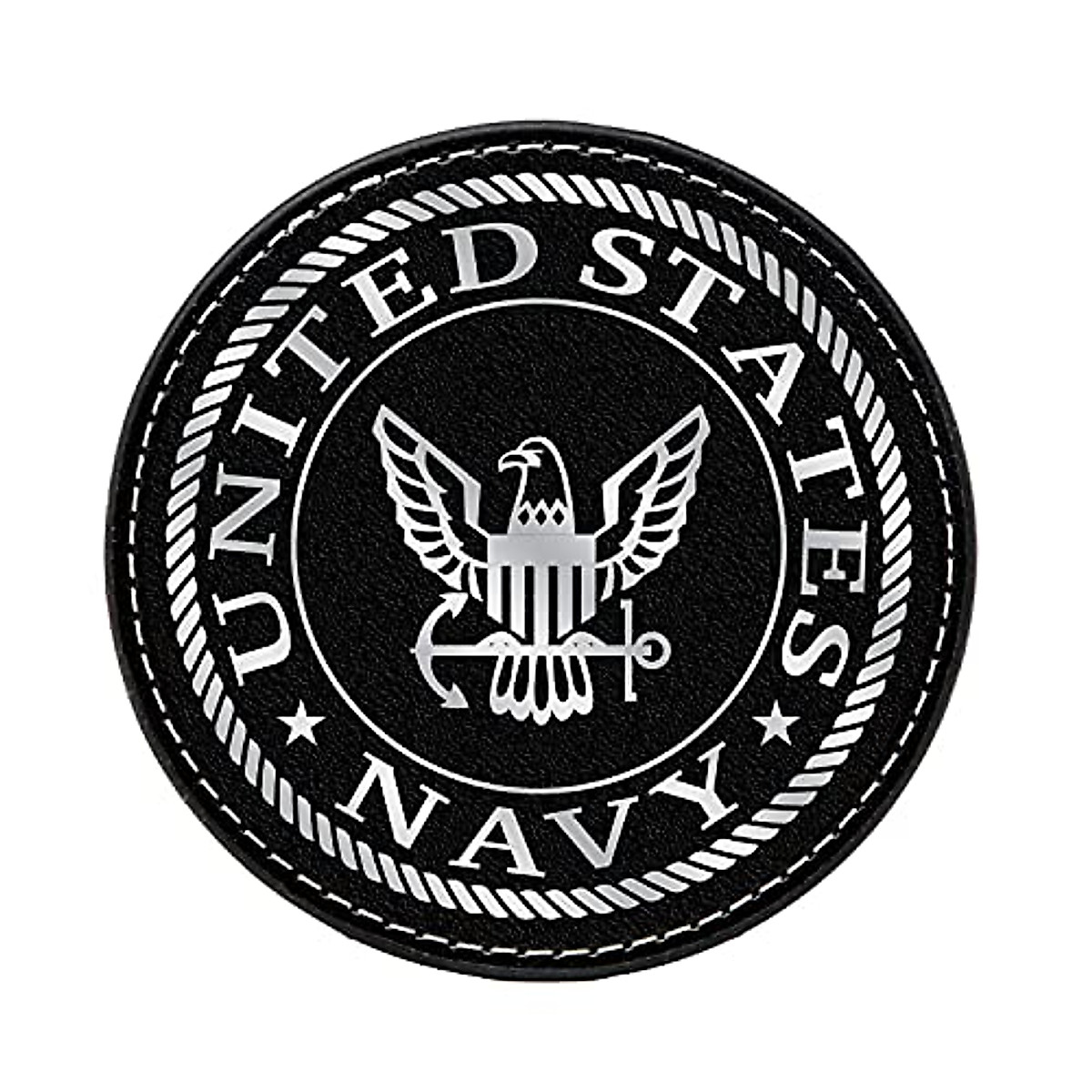 USN Coasters Set - 4 Navy Drink Coasters for Home, Bar, Office or Car (Navy)