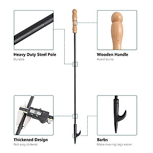 Fireplace Fire Pit Campfire Poker Stick. Uten 32-Inch in Heavy Duty Fireplace Poker. Solid Steel Fire Pit Poker, Fire Pit Accessories for Fireplace Camping Wood Stove Indoor and Outdoor.