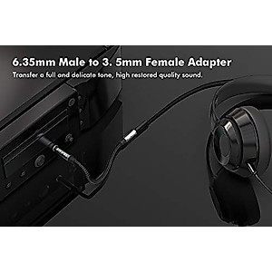 ENVEL 6.35mm 1/4 to 3.5mm Headphone Adapter,TRS 1/4 Male to 3.5mm 1/8 Female Stereo Audio Adapter Gold Plated (Grey)