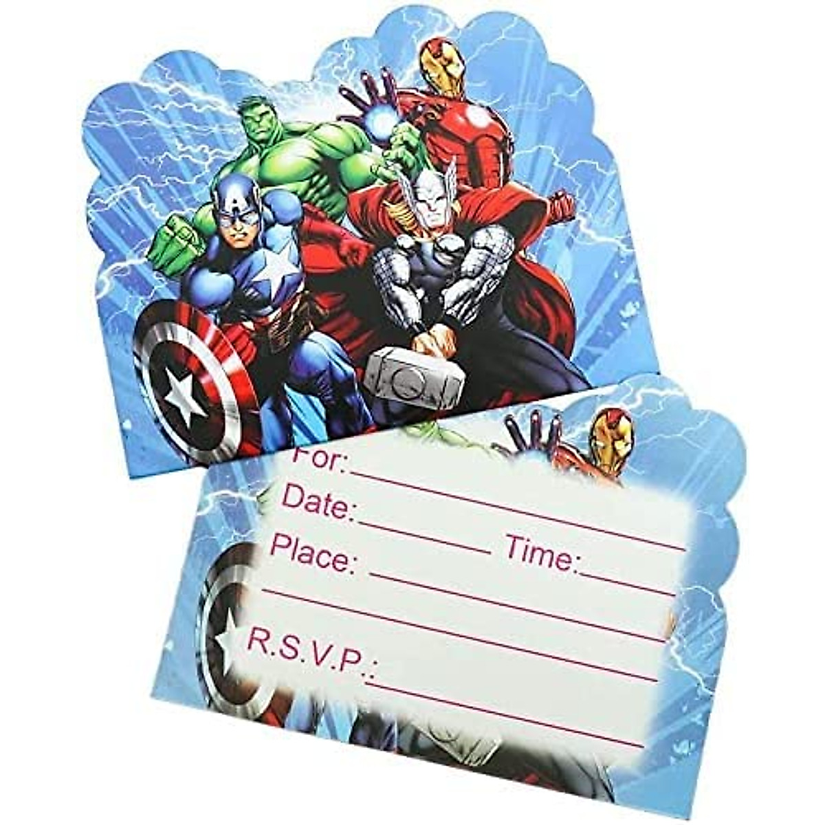 SUTRADHAR 20pcs Superhero Birthday Invitations,Superhero Party Invitations Birthday Party Supplies Decoration (Invitations2)