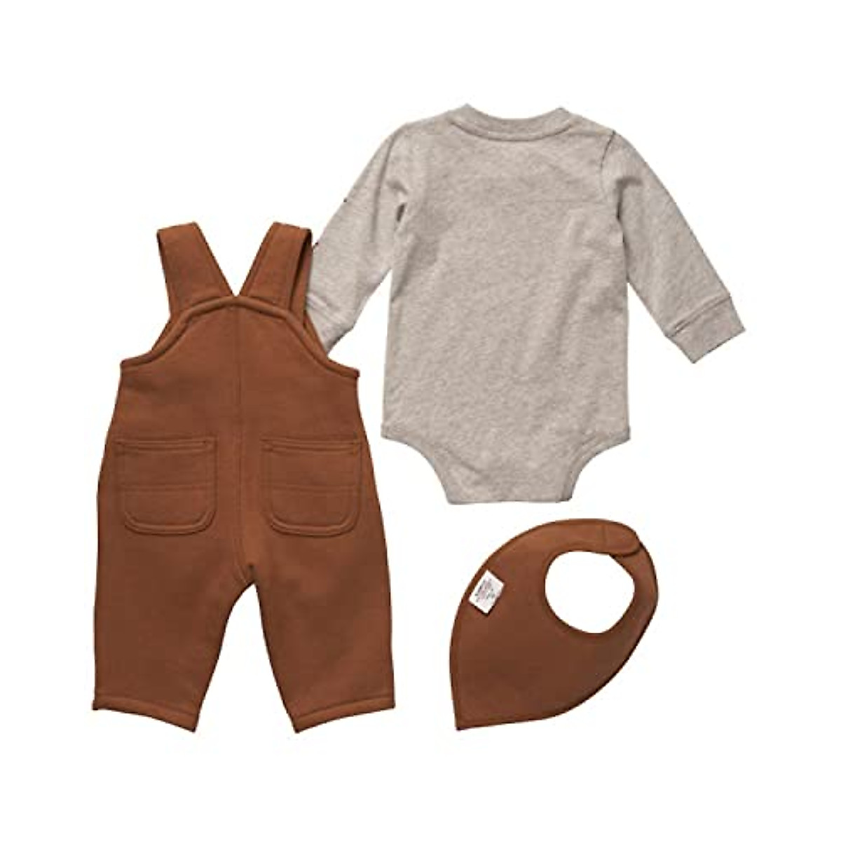 Carhartt baby boys Knit Long Sleeve Crew Neck Overall and Toddler T Shirt Set, Carhartt Brown, 24 Months US
