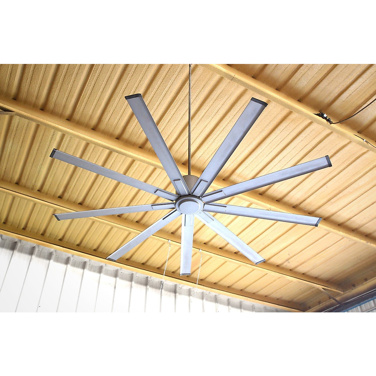 Big Air Large Ceiling Fan 72" | MAXX AIR Industrial Ceiling Fan Ideal for Large Spaces, Outdoor Patios, Barns| Includes DC Motor With 6 Speed with Remote | Energy Efficient 35 Watts (Brushed Nickel)