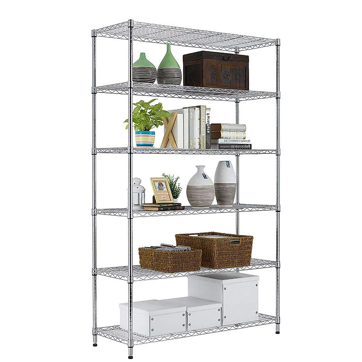 Regal Altair 21" Deep x 30" Wide x 74" High 6 Tier Chrome Wire Shelving Kit | NSF Commercial Storage Rack Unit