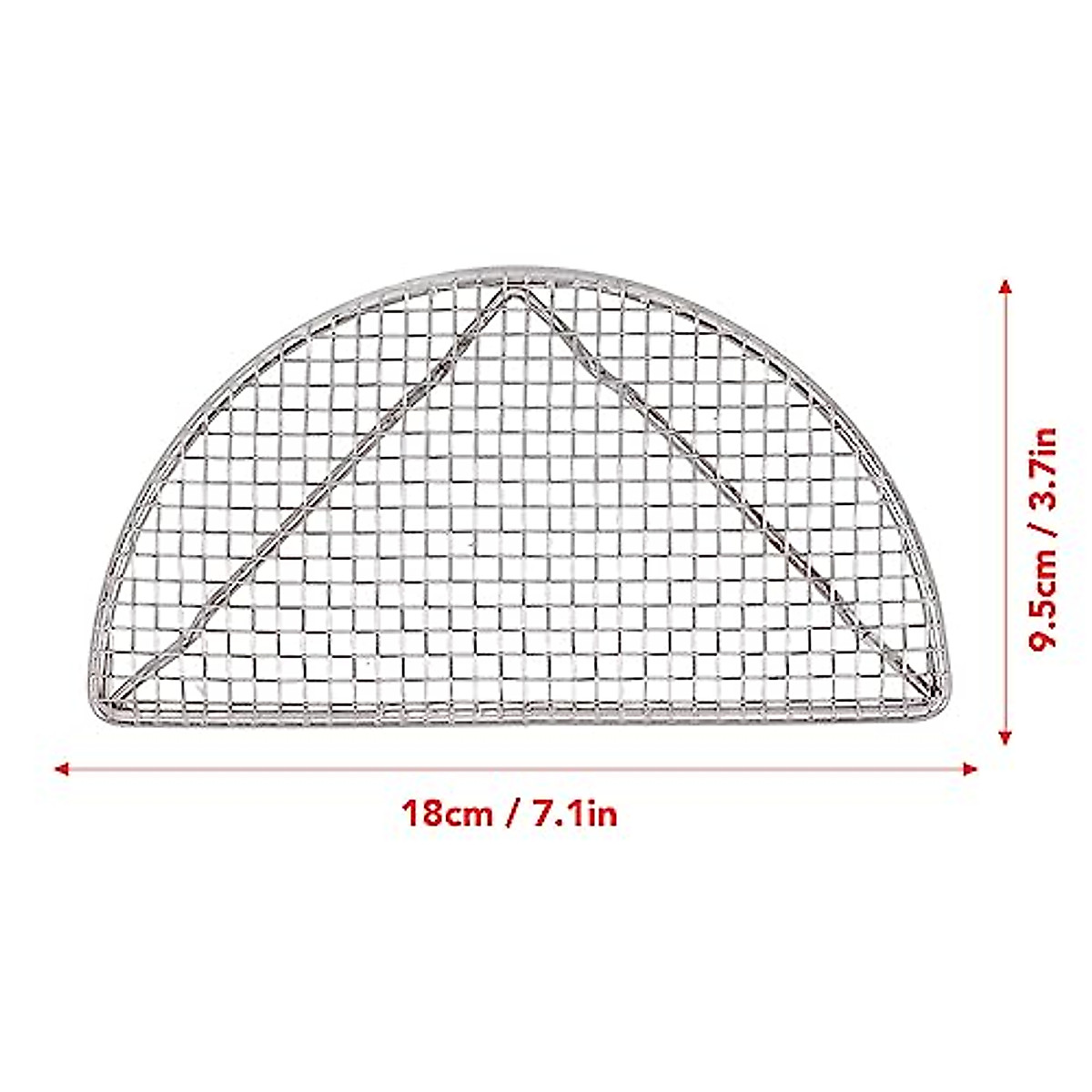 EMUKOEP Cooling Racks for Baking Stainless Steel Wire Cooking Rack High Temperature Resistant Oven Safe for Cooking Roasting Grilling (Medium Semicircle 18CM)