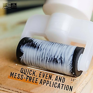 DCT Wood Glue Spreading Woodworking Kit – 8 oz Ounce Bottle, Roller Applicator, Dowel Hole Nozzle, Biscuit Slot Tip