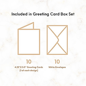 ALY LOU Cute Anniversary Card, Birthday Card for Her Him/Girlfriend Wife/Husband Boyfriend, Friendship Thank You Kawaii Greeting Card (10 CARDS - Boxed Set of 10 Cards - Cute/Funny)