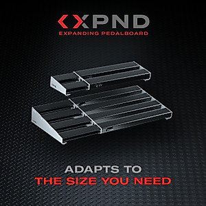 D'Addario Accessories XPND Pedal Board - Guitar Pedal Board that Expands - Pedal Boards for Guitars - 2 Rows, Lightweight, Durable Aluminum Pedalboard - Pre-Applied Loop Velcro for Swapping Pedals