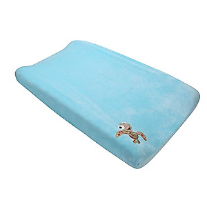 Coral Velvet Nursery Diaper Changing Table Cover Baby Girl Baby Boy Diaper Changing Pad Cover 1PC (Blue Turtle)