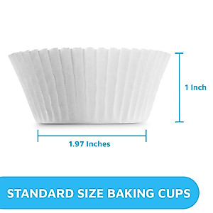 MontoPack White Cupcake Liners | 400 Standard Size Baking Cups | Greaseproof, No Smell Cupcake Wrappers | Muffin Liners for Desserts & Candies | Cupcake Liner for Holidays, Birthdays & Protein Balls