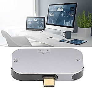 BTIHCEUOT 3 in 1 USB C to DP Adapter, Power Supply High Speed Plug and Play USB C Docking Station for Home for Office for Travel