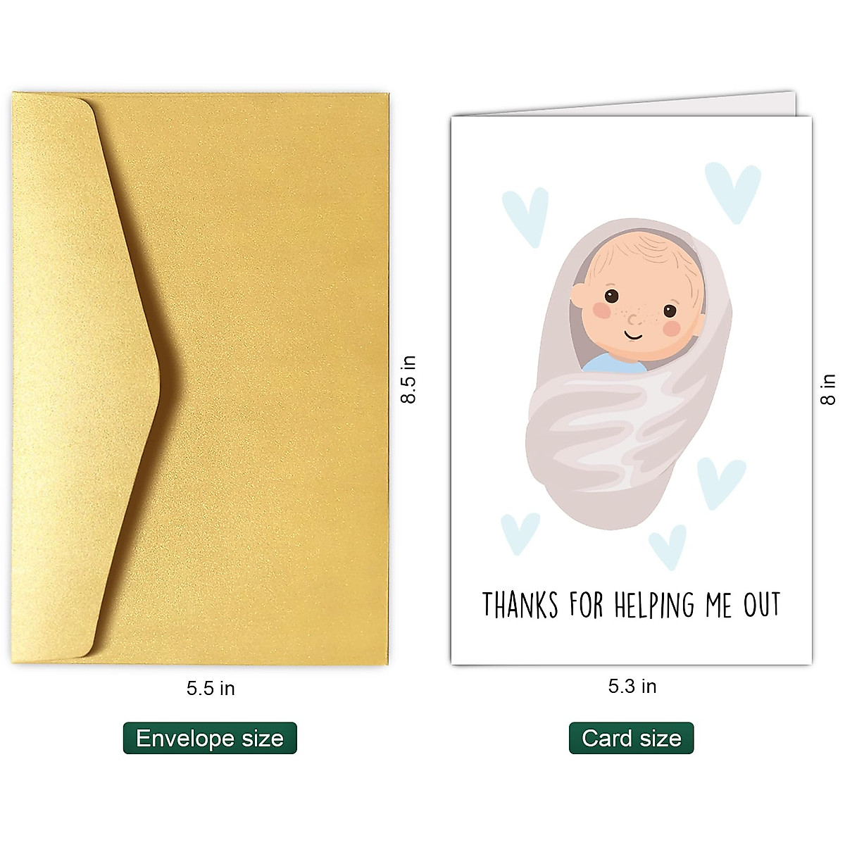 Chenive Thank You Card for Midwife OB Nurse Obstetrician, Doula OBGYN Appreciation Card, Labor and Delivery Doctor Gift, Thanks for Helping Me Out Greeting Card