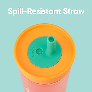 Owala Kids Insulation BPA-Free Plastic Tumbler with Spill Resistant Flexible Straw, Easy to Clean, Kids Water Bottle, Great for Travel, Dishwasher Safe, 15 Oz, Navy and Blue (Home Base)