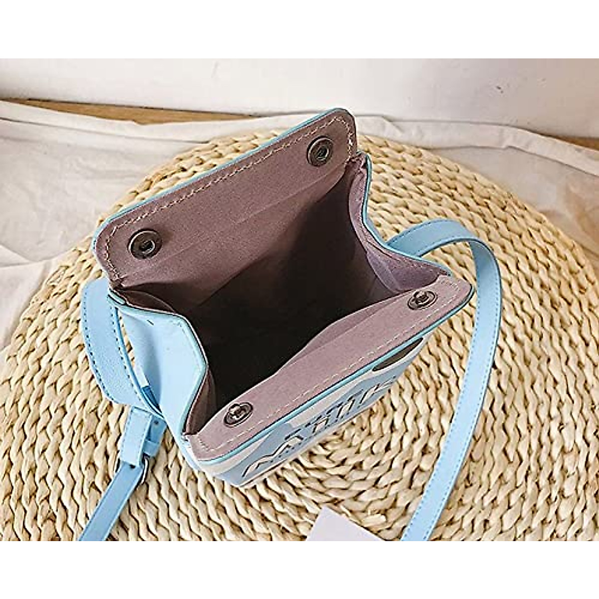 QZUnique Cow Milk Box Handbag Purse Cute Drink Cross Body Bag Women's PU Leather novelty Messenger Shoulder Bag