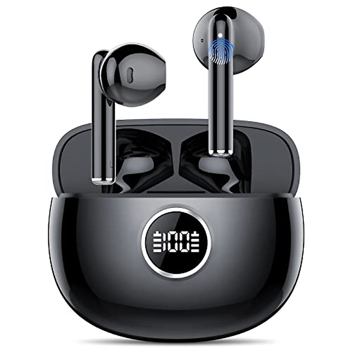 Wireless Earbuds, Bluetooth 5.3 Headphones with Microphone, 37H Playback LED Power Display, In-Ear Headphones Deep Bass, IPX7 Waterproof, Ultra-Light Earphones with Charging Case, Smart Touch, Sport