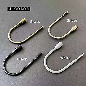 YH YAO Metal Curtain Holdbacks, 2PCS U Shaped Wall Mounted Hook for Home Decor, Decorative Curtain Tieback Curtain Drapery Tiebacks Hooks Curtain Hooks for Wall (Silver)