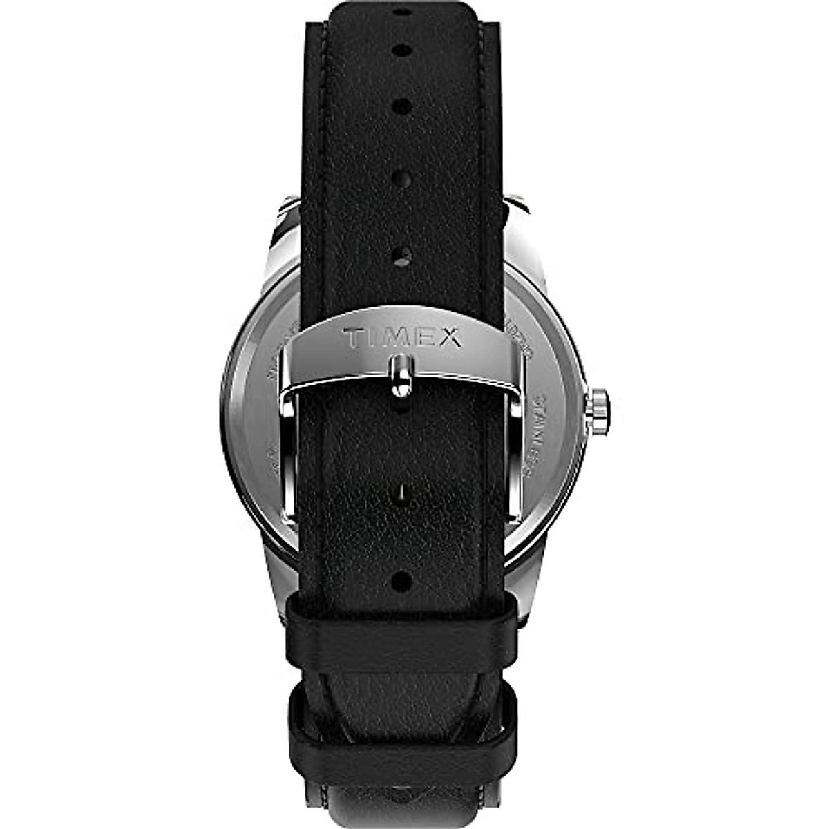 Timex Men's Easy Reader 38mm Watch – Silver-Tone Case Blue Dial with Black Leather Strap