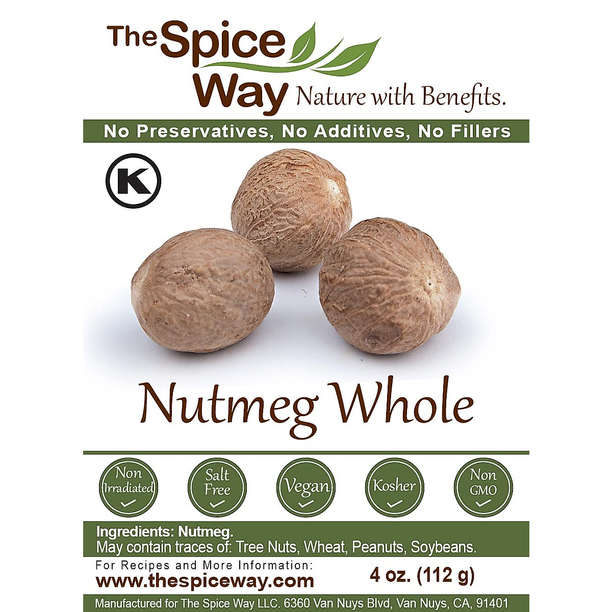 The Spice Way Nutmeg Whole - (4 oz)