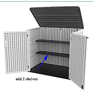 Mrosaa 1-Piece Black Metal Laminate Shelf, 51”*13”*1 Large 38cu.f Horizontal Storage Sheds, Easy Assembly (Suitable for 38cu.ft Shed)