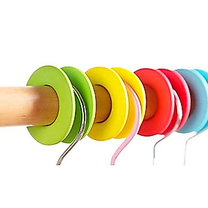 24pcs Silicone Clothes Hanger Fixed Hook Windproof Hanger Spacer Anti-Off Hanger Fixing Ring Hooks Best for Indoor & Outdoor(Random Color)