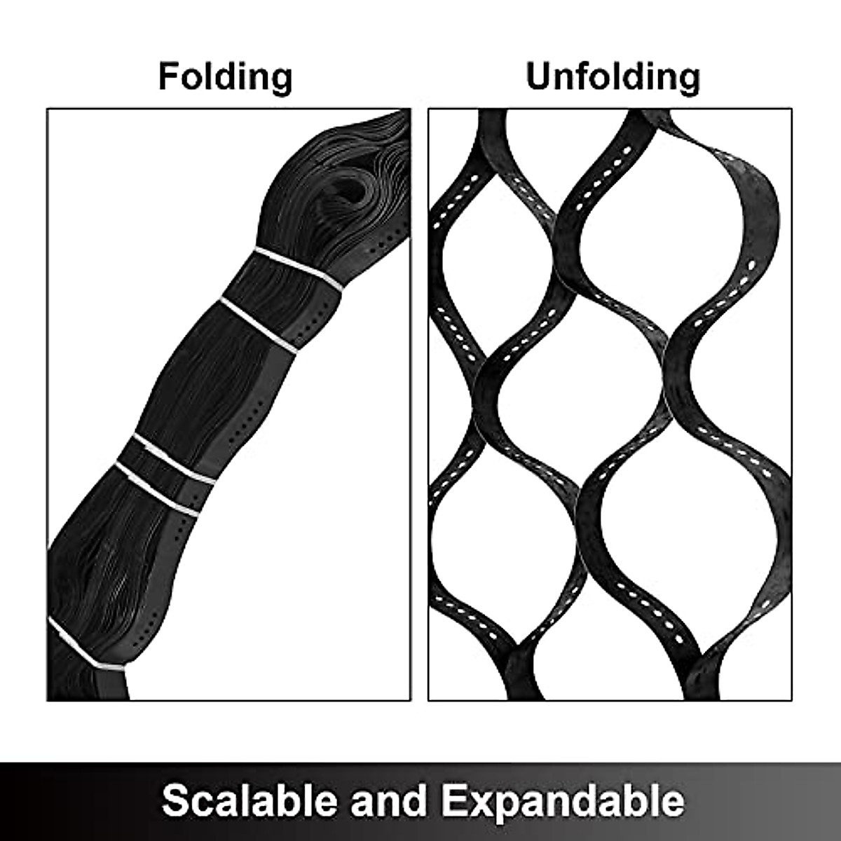 Suninlife Geo Grid Ground Grid 2" Thick Geo Cell Grid 9 x 17 Ft Ground Stabilization Grid 1885 LBS Per Sq Strength Gravel Ground Grid for Slope Driveways and Garden