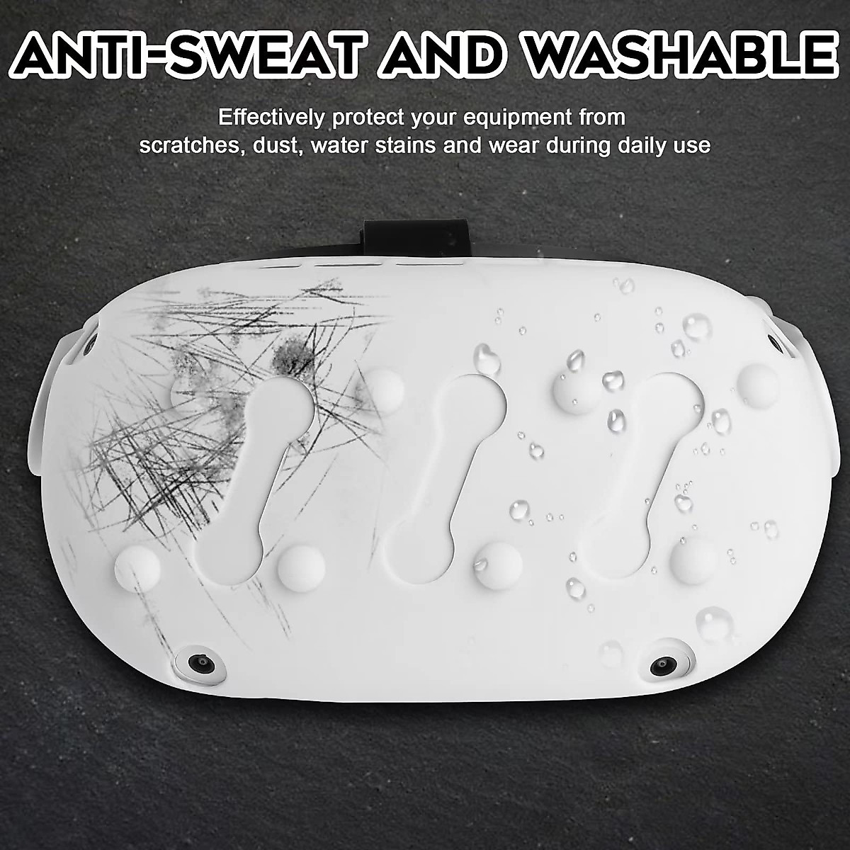 (1 Pack) Orzero Silicone Protective Cover Compatible for Quest 2, VR Gaming Front Face Case Shock-Resistant for Virtual Reality Headset - White