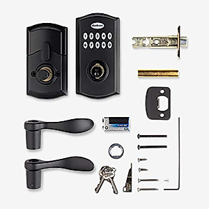 Kwikset 955 Keyless Keypad Door Lock, Electronic Lever Deadbolt, 3 Entry Modes, Auto Lock, SmartKey Security - Satin Chrome