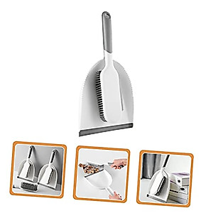 Healeved 2 Sets Desktop Cleaning Kit Small Broom and Dustpan Portable Office Mini Pan Outdoor Dust Pan Table Brush and Dustpan Car Cleaning Kit Cleaning Broom and Dustpan Bucket Pp Grey
