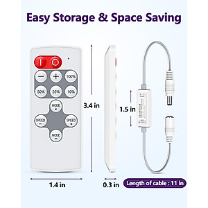 HitLights Mini RF Remote Controller for Single Color LED Strip Lights, DC 5-24V, 12-Key Wireless Dimmer with Dynamic Effect Mode, PWM Dimming Control, Ideal for Room, Home, Cabinet, DIY