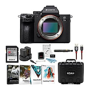 Sony a7 III Full Frame Mirrorless Interchangeable Lens Camera Essentials Kit Bundle (9 Items)