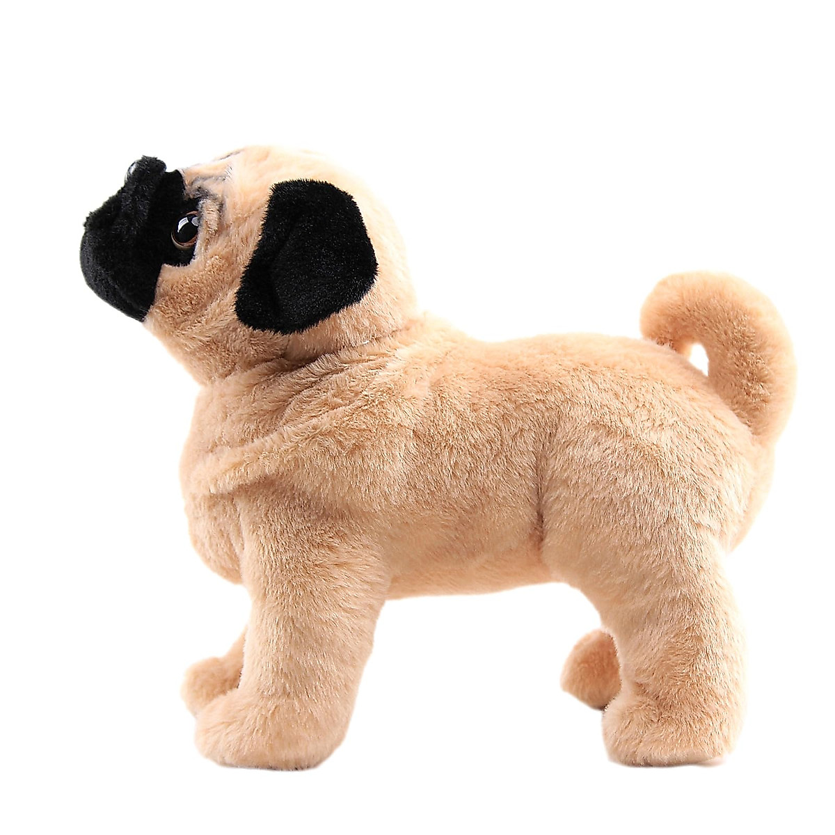 WinAdiGoo Cute Furry Realistic Pug Plush Doll Soft Stuffed Animal Toy 13 inch Cuddle Dog