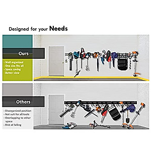 N32 (Foldable Type) String Trimmer Hanger, Garden Power Tool Hanger, Weed Wacker Hanger, Weed Eater Rack, Trimmer Rack, Garage Tool Organizer, Weed Eater Holder for Garage, Garage Trimmer