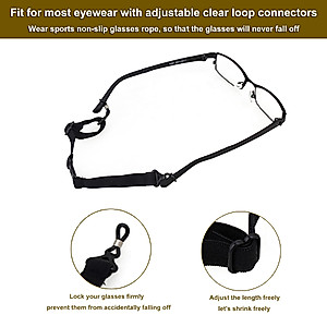 RDEXP Adjustable Elastic Sport Strap Eyeglasses Glasses Strap Holder with Push Button Buckle Pack of 5