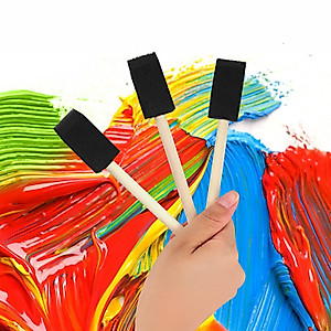40 Pcs Foam Brush,1” Foam Paint Brushes, Wood Handle Sponge Paint Brush, Foam Brushes for Painting for Staining, Varnishes, and DIY Craft Projects