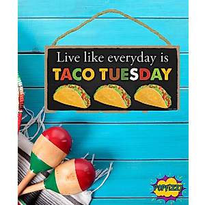 Popfizzy Tacos Sign, Taco Tuesday Sign, Funny Taco Gifts for Taco Lovers, Taco Decorations, Taco Themed Gifts