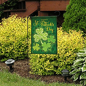 Briarwood Lane Lucky Shamrocks St Patricks Day Garden Flag - 12.5" x 18" - Irish Garden Flag - Celtic Garden Flag - Saint Patricks Day Garden Flag - Celtic Shamrock Garden Flag - Irish Flag