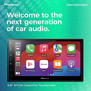 Pioneer DMH-W3000NEX 6.8" Double Din Multimedia Digital Media Receiver, Wireless Apple CarPlay and Android Auto, Bluetooth, Backup Camera Compatible, Touchscreen, One Touch Navigation