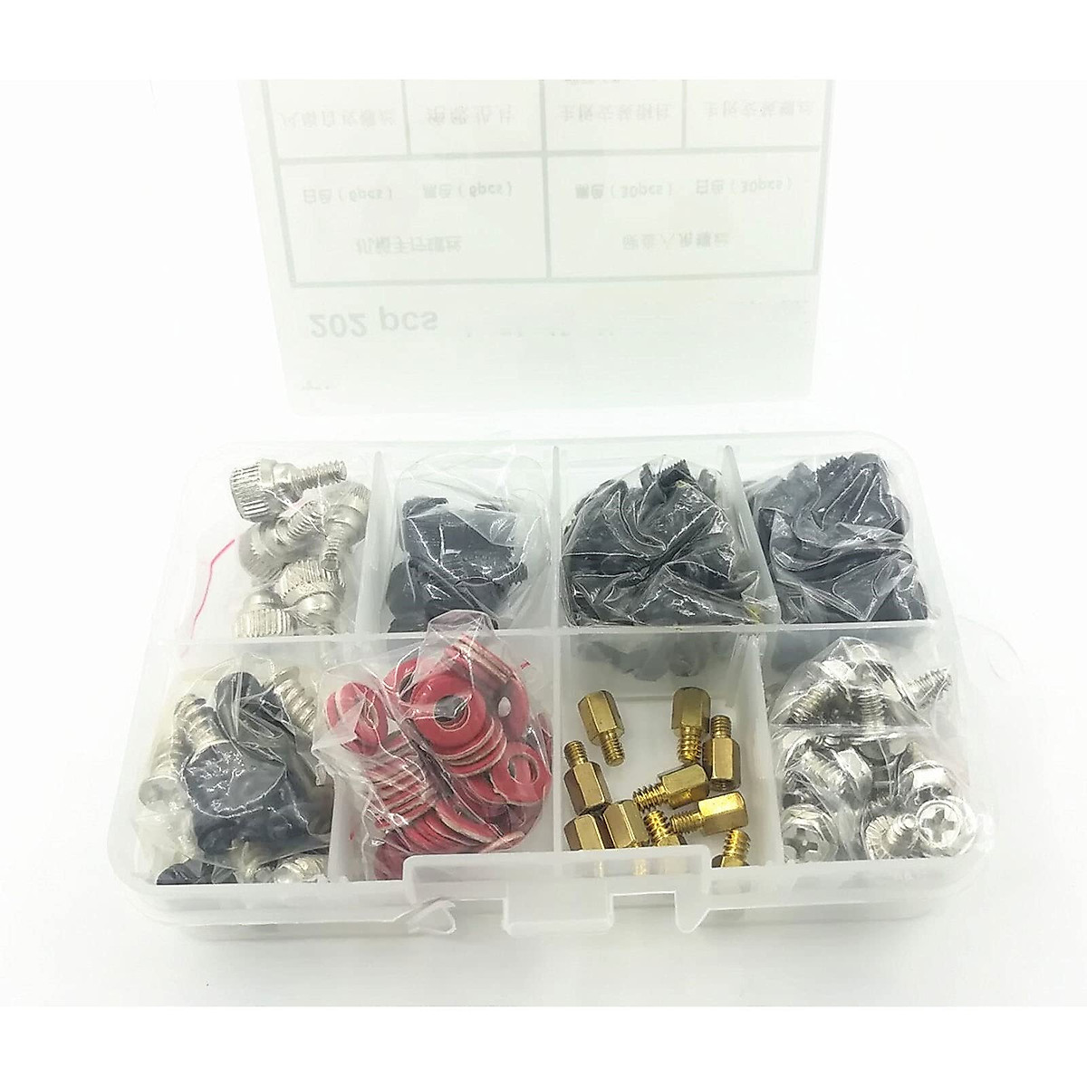 MUMUJJ 202pcs Personal Computer Screws & Standoffs Set Assortment Kit for Mother Board, Computer PC Spacer Screws Assortment Kit for Hard Drive Computer Case Motherboard Fan Power Graphics