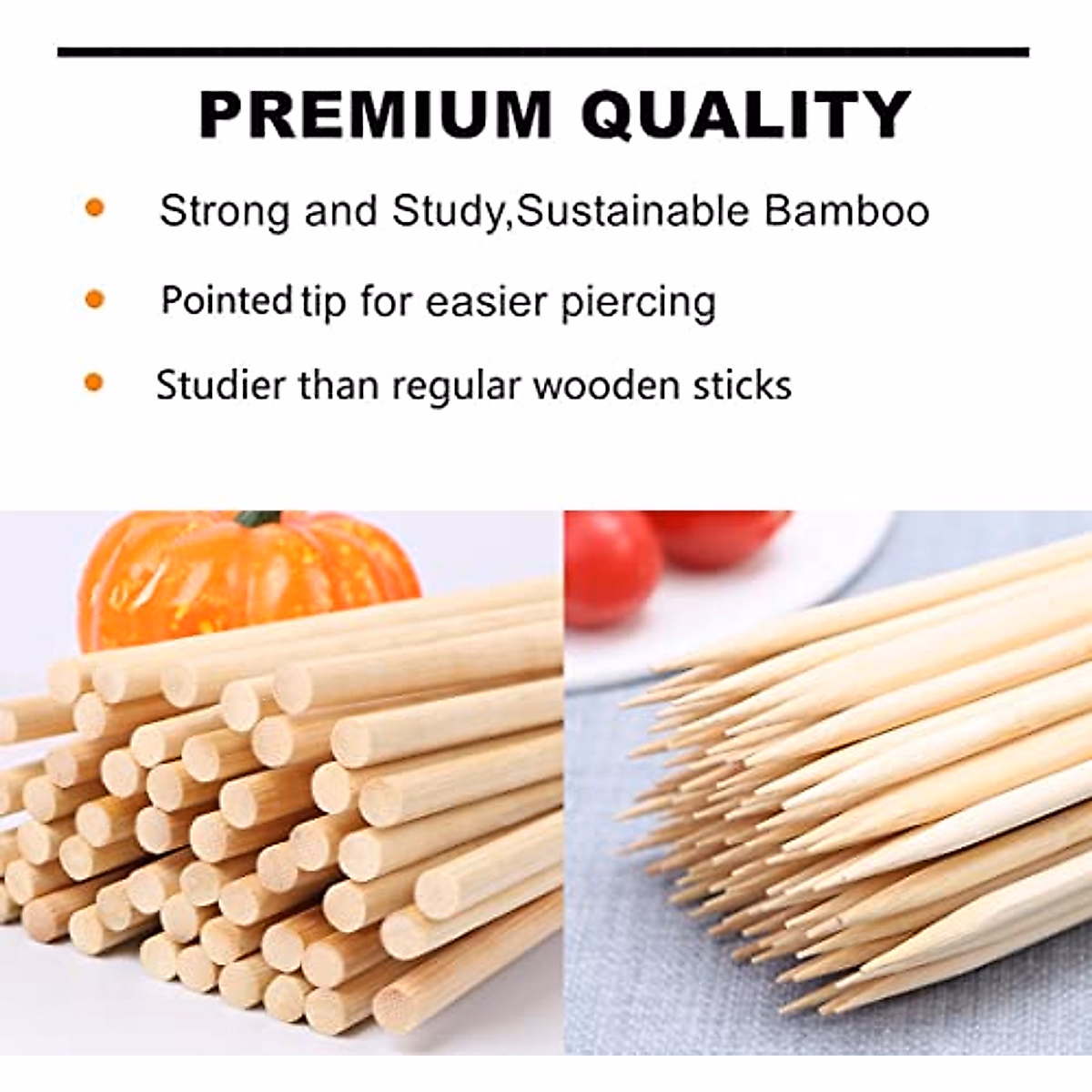 150 pcs Thick Candy Apple Sticks,Caramel Apple Sticks,5.5 Inch Long, 5mm Thick,Semi Point , Bamboo Skewers for Corn Dog, Corn Cob, Kabob, Lollipop, Grill