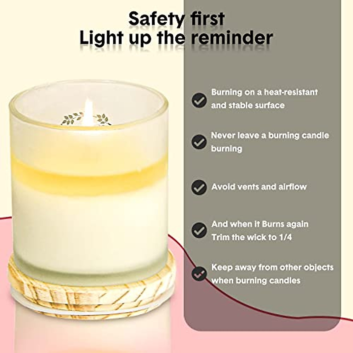 Scented Candles Gift Set for Women: Aromatherapy Candles for Home Rose Scented Natural Soy Wax Jar Candle Sets 2 Pack 6oz 40 Hour Burn Time Use for Stress Relief Relaxation Bath Yoga Birthday