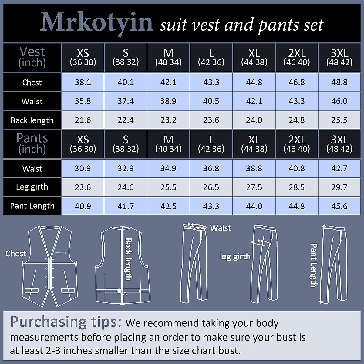 Men's 2 Piece Slim Fit Suit Set,Wedding Dress Tux Vest Pants Set Formal Prom Tuxedo Suits for Men with Tie Royal Blue S