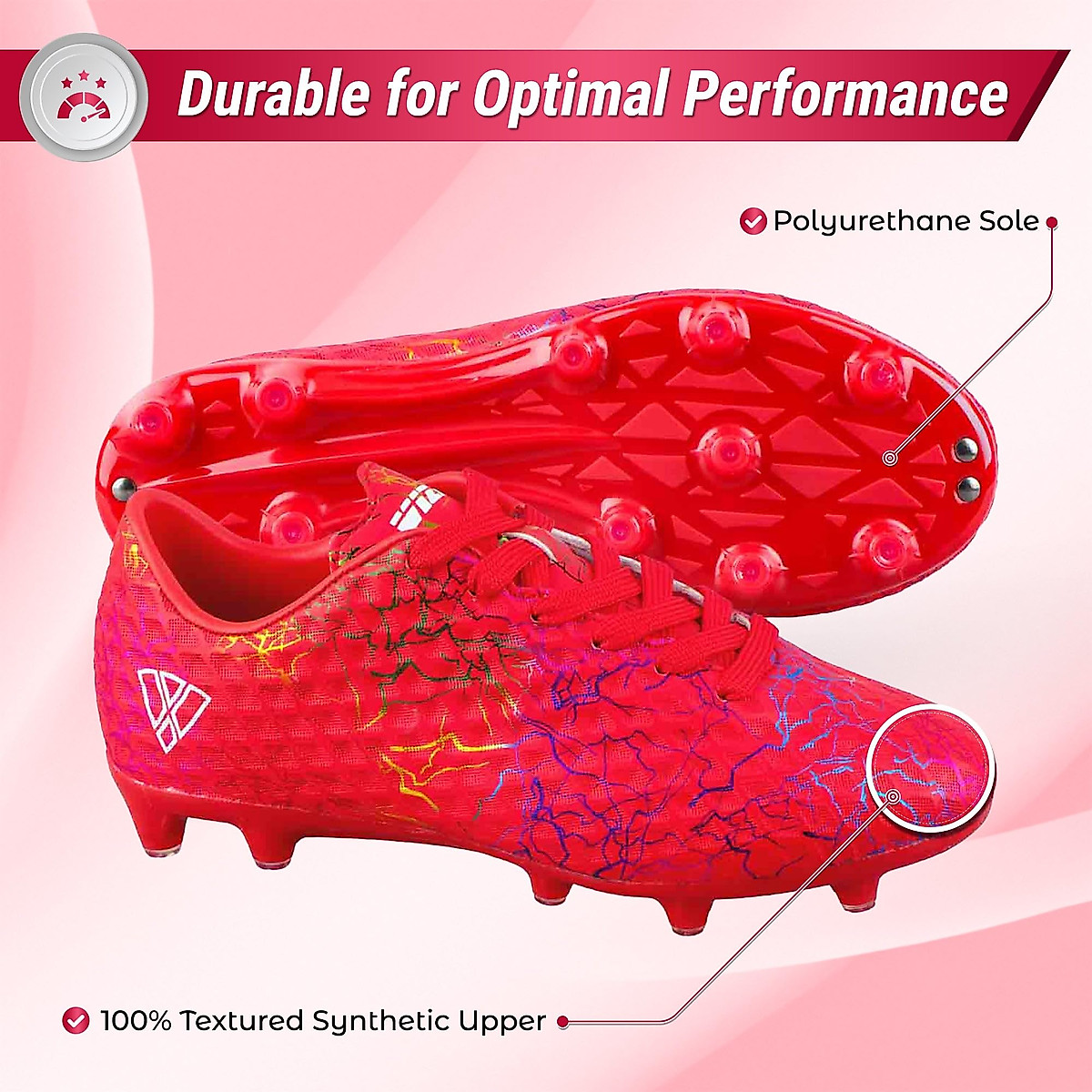 Vizari Zodiac Firm Ground Soccer Cleats for Boys and Girls | Lightweight & Durable Football Shoes with Molded TPU Outsole | Youth Cleats with Secure Lace-Up Closure for Maximum Traction & Performance