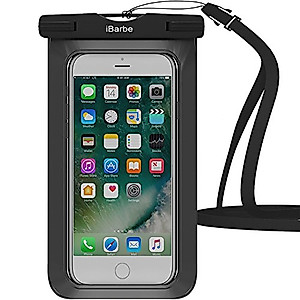 iBarbe Waterproof Case, Universal Waterproof Case IPX8 Waterproof Pouch Dry Bag Compatible for iPhone Xs Max/iPhone Xs/iPhone XR/iPhone X/iPhone 8 Plus/7 Plus 8 7 6S Plus Galaxy up to 6.5"-Black