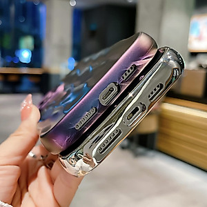 HYUEKOKO Water Ripple Pattern Case for iPhone 13 Pro Max Soft TPU Shockproof Camera Protective Back Cover for Women Girl Curly Wave Frame Phone Case for iPhone 13 Pro Max 6.7 Inch White