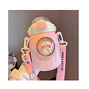 Stainless Steel Water Bottles for School BPA Free Insulated Water Bottle with Straw And Lid (Pink)